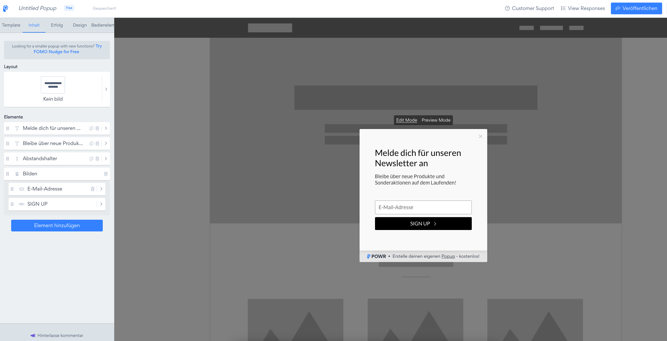 Wie füge ich das POWr Popup zu meiner Creator-Website hinzu? – Jimdo Creator Hilfe-Center